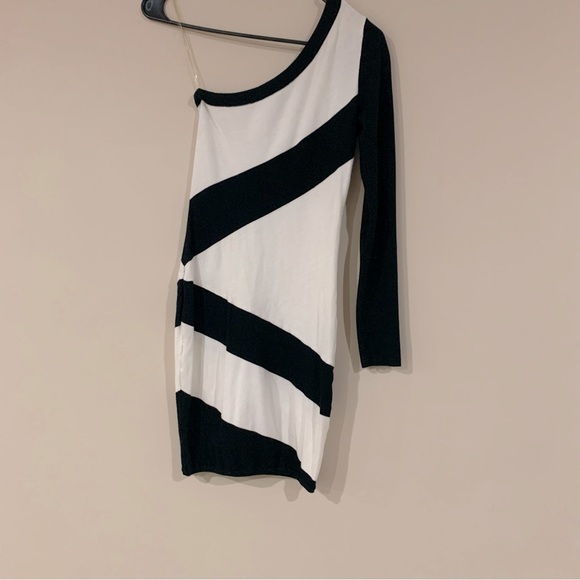 Nikibiki | Dresses | Black White One Sleeve Nikibiki Bodycon Dress ...